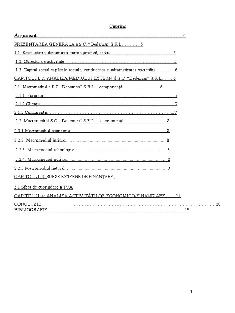 Argument: Cuprins | PDF