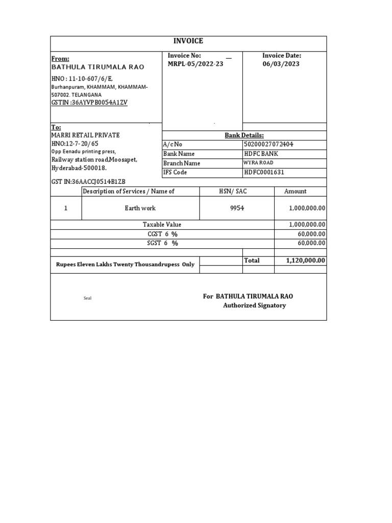 Invoice Model Marri | PDF