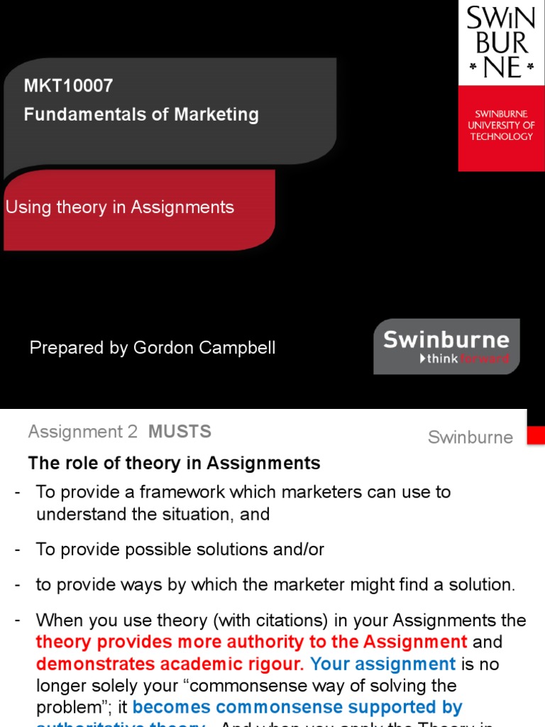 MKT10007 Fundamentals of Marketing: Using Theory in Assignments | PDF | Business Process ...