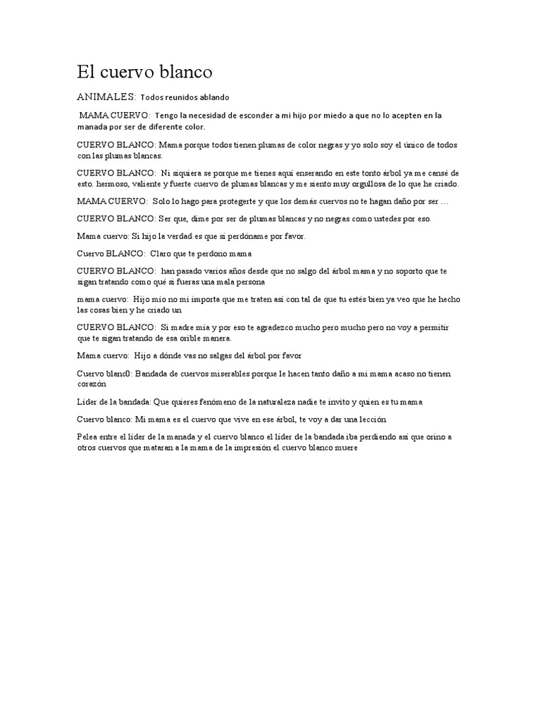 El cuervo blanco: valentía y aceptación | PDF