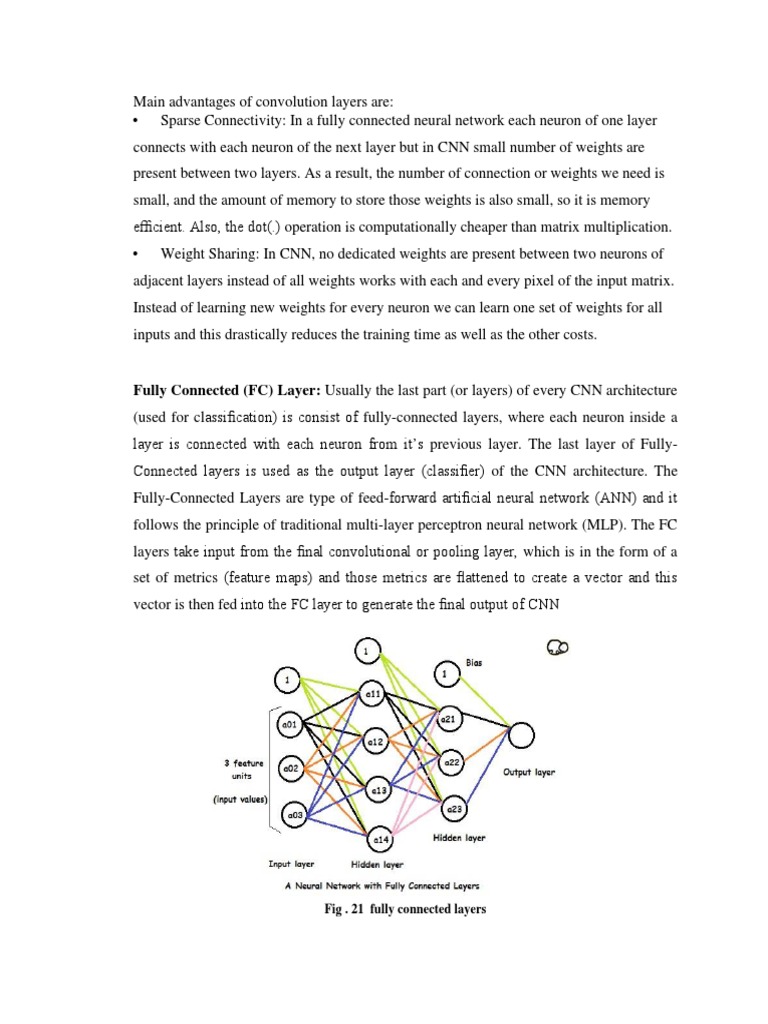 Fully Connected (FC) Layer: Usually The Last Part (Or Layers) of Every CNN Architecture | PDF ...
