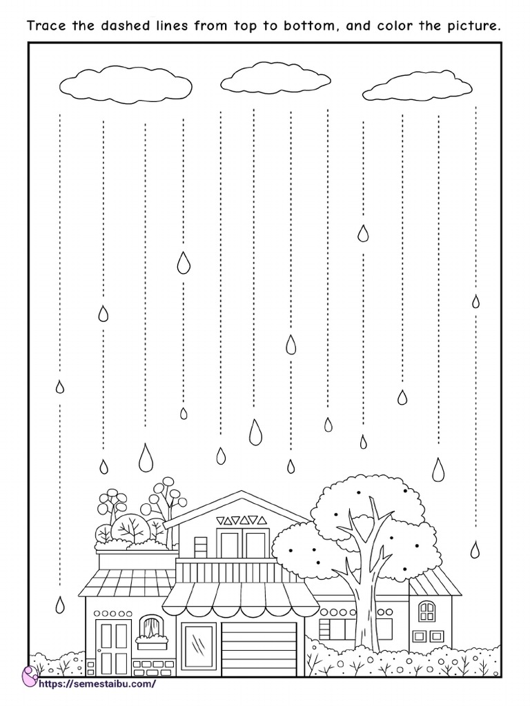 Line Tracing Vertical Kindergarten Worksheets | PDF