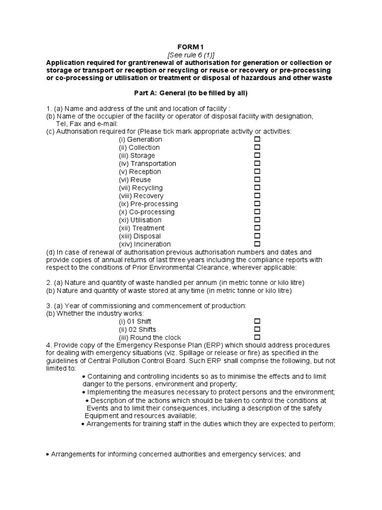 Hazardous Waste Authorization Application | PDF | Waste | Waste Management