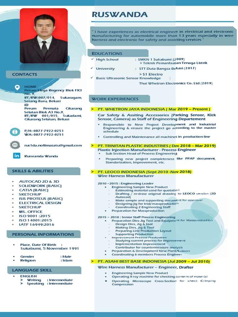 CV Ruswanda | PDF | Mass Production | Physical Sciences