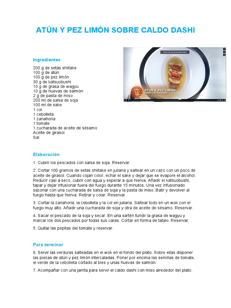 Receta Masterchef | PDF