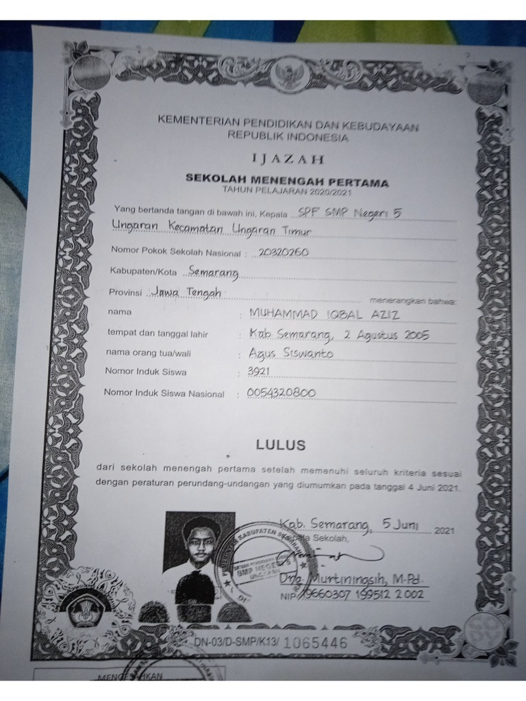 Ijazah SMP | PDF