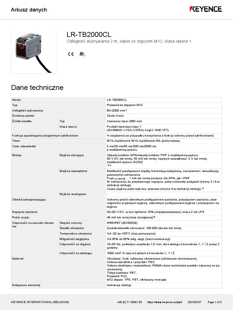 LR-TB2000CL Datasheet | PDF