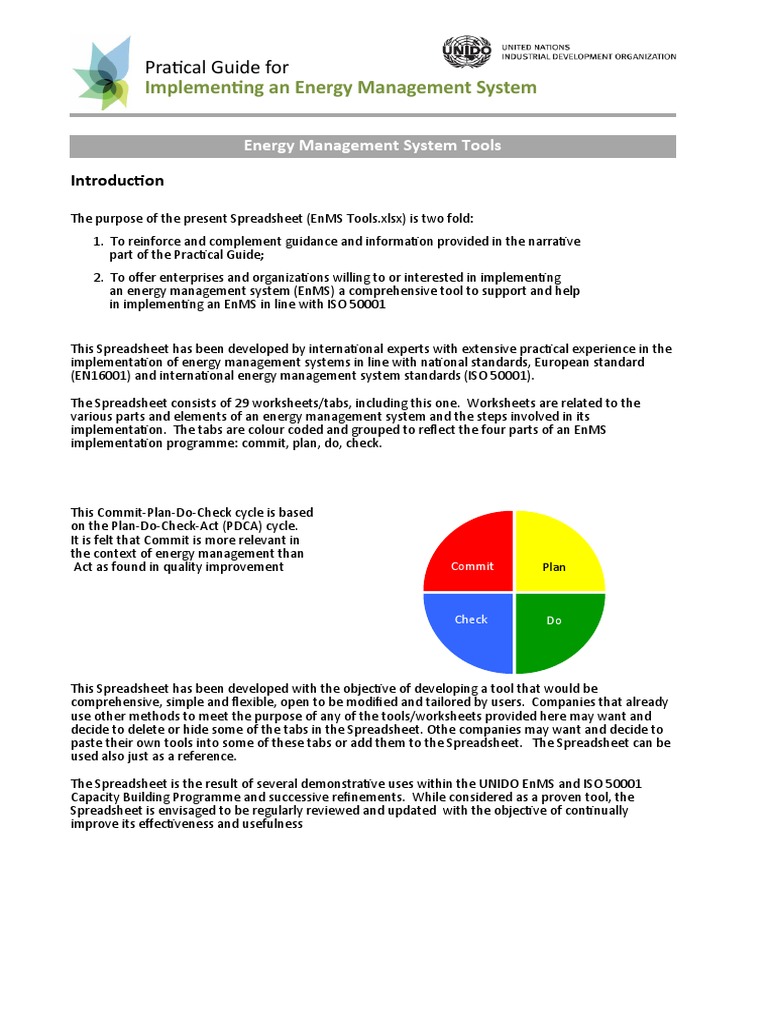EnMS Tools | PDF | Spreadsheet | Energy Management