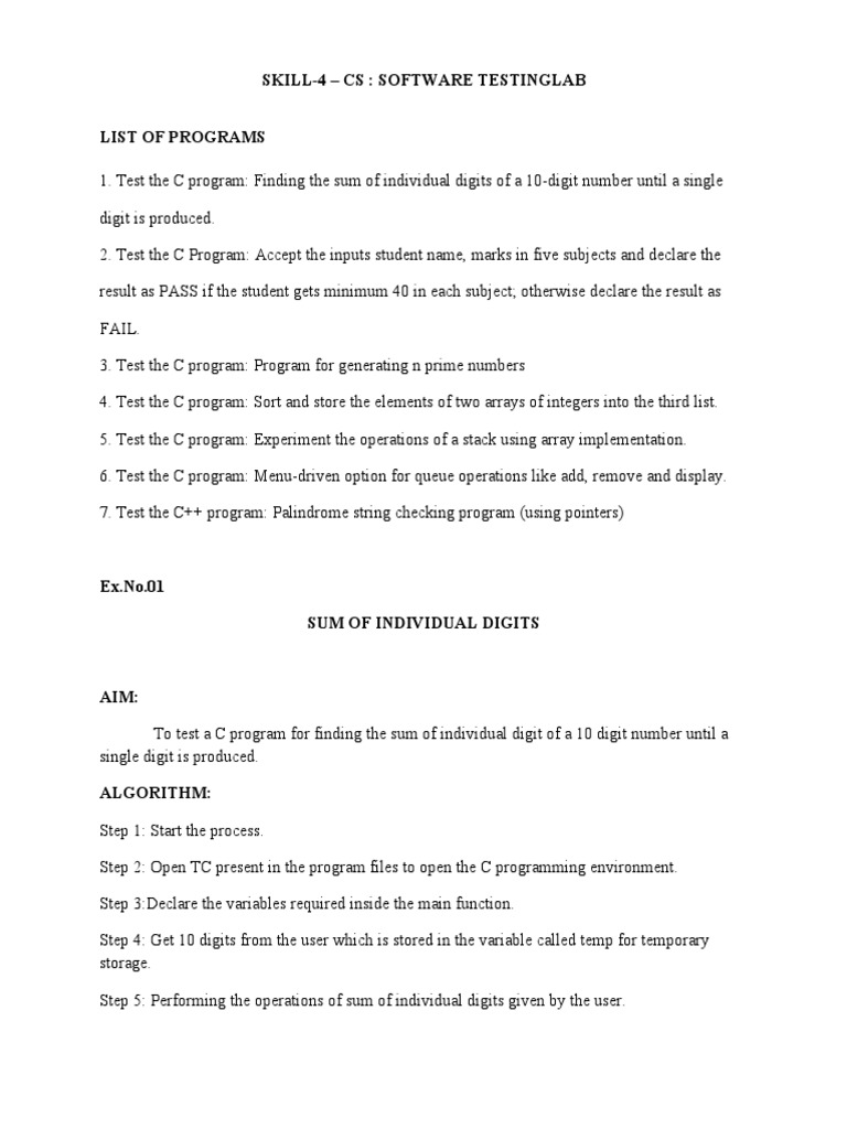 SKILL-4 – CS : SOFTWARE TESTINGLAB | PDF | Programming | Computer Program