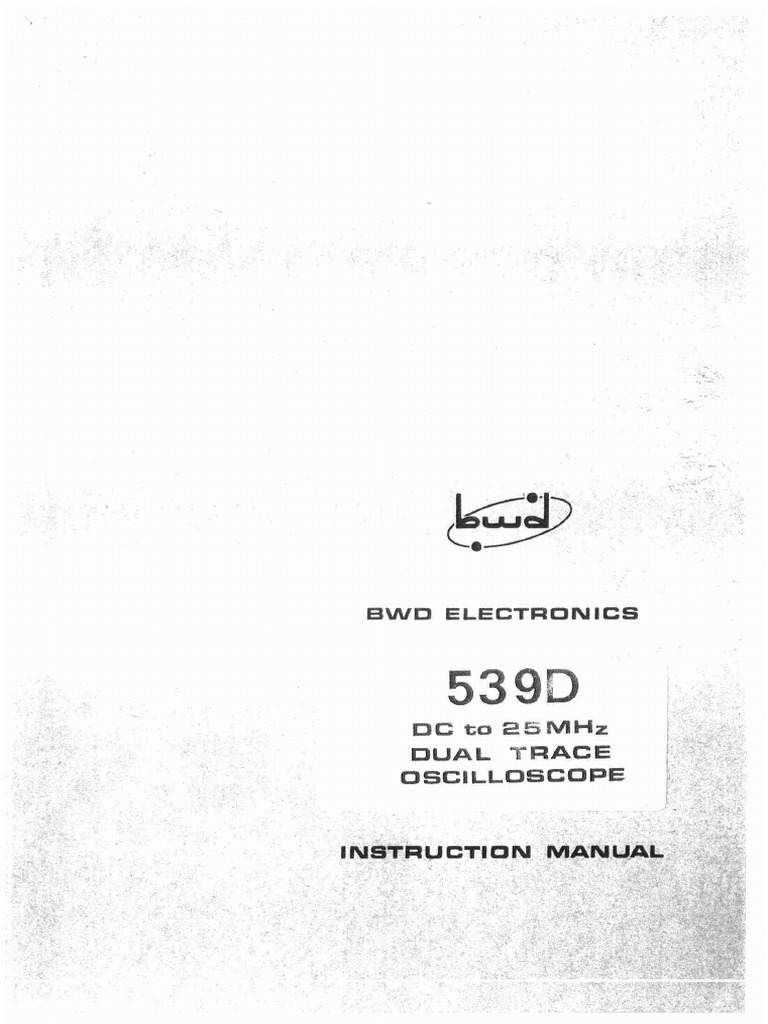 Bwd 539D Oscilloscope | PDF