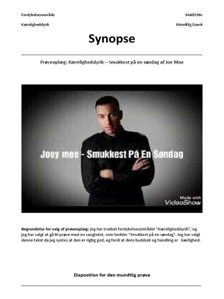 Synopse Smukkest På en Søndag | PDF