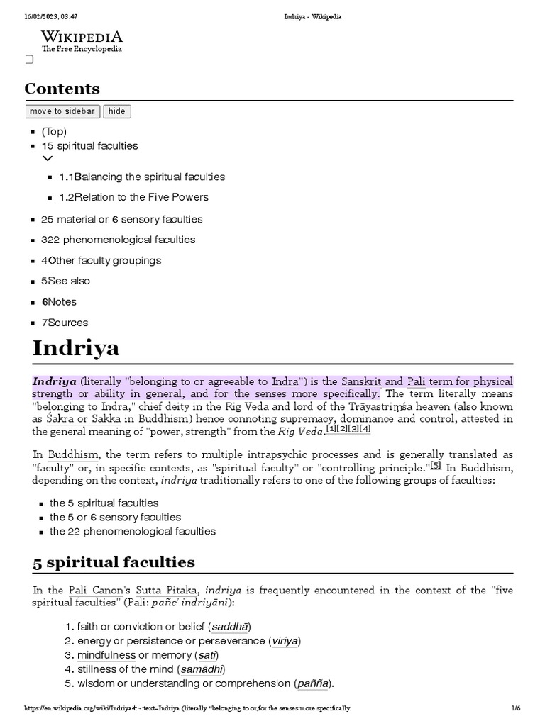 Indriya | Download Free PDF | Indian Religions | Buddhist Philosophy