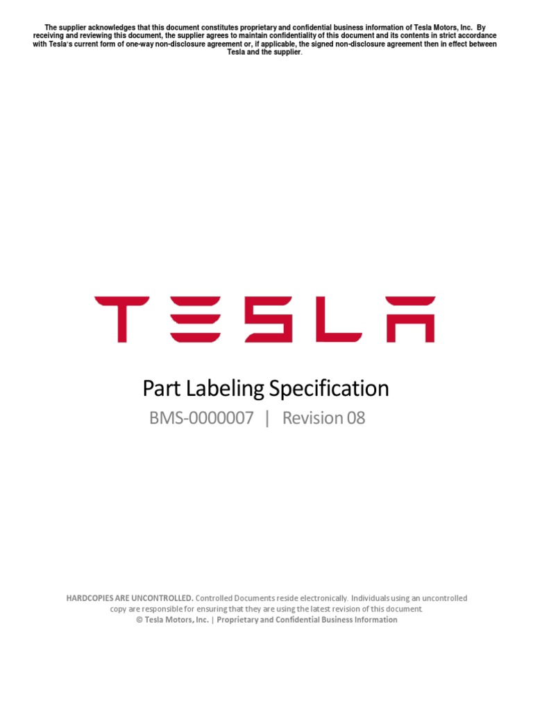 BMS-0000007 Rev 8 Part Labeling Specification | PDF | Barcode ...