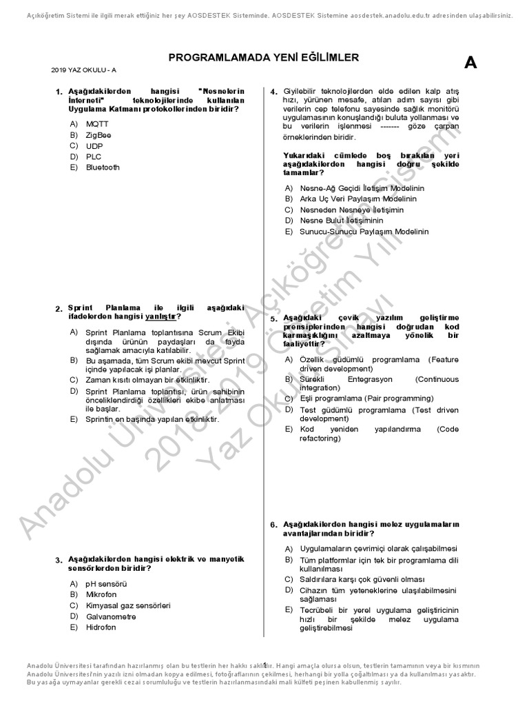 2019 Yaz Okulu | PDF