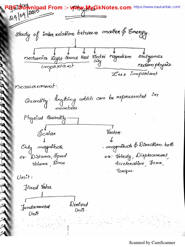 Paramount Physics Class Noteseng - (WWW - MyGkNotes.com) | PDF ...