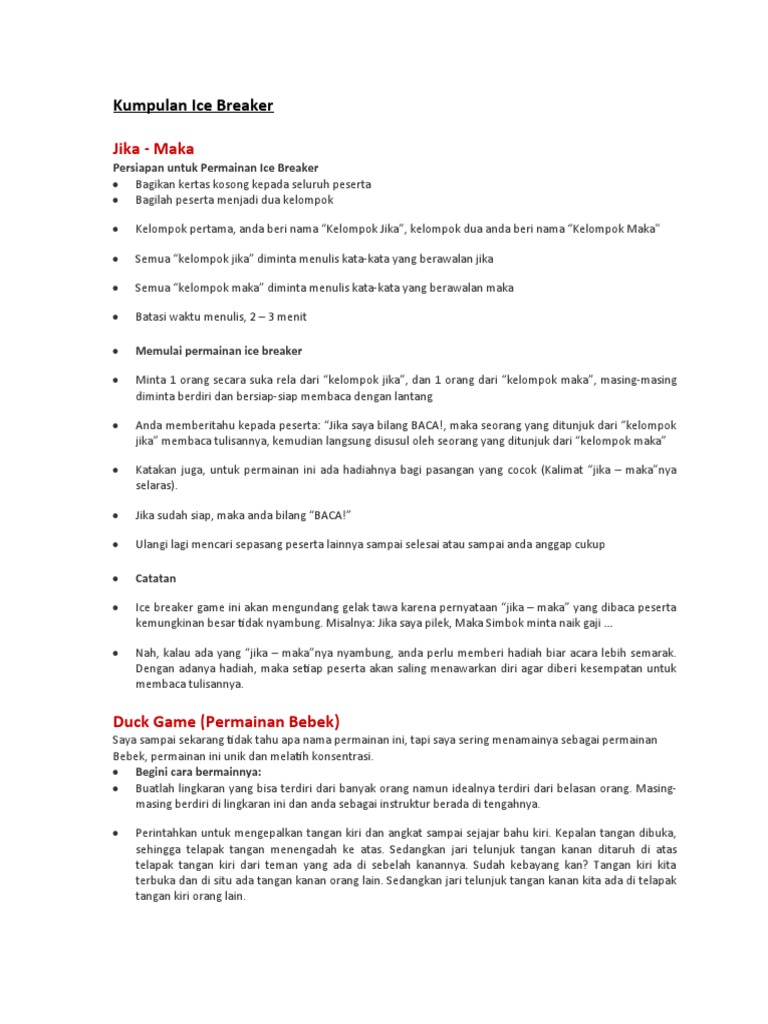Kumpulan Ice Breaker | PDF