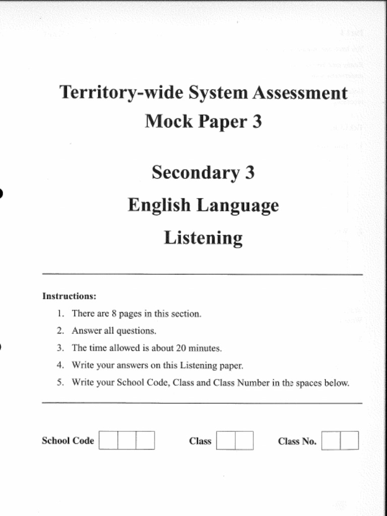 TSA - S3 Mock Paper 3 | PDF