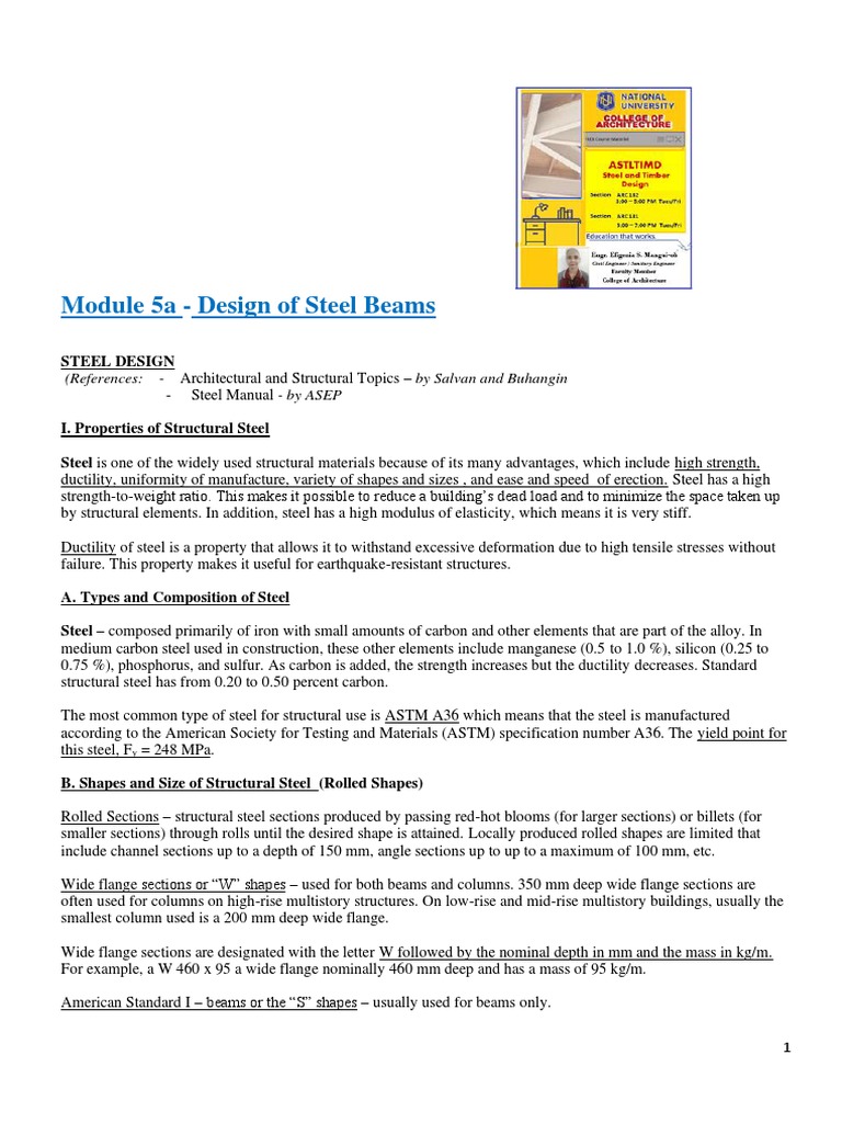 Steel Beam Design and Specifications | PDF | Bending | Beam (Structure)