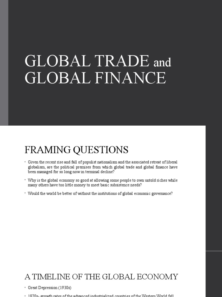 Global Trade and Finance Dynamics | PDF | World Trade Organization ...