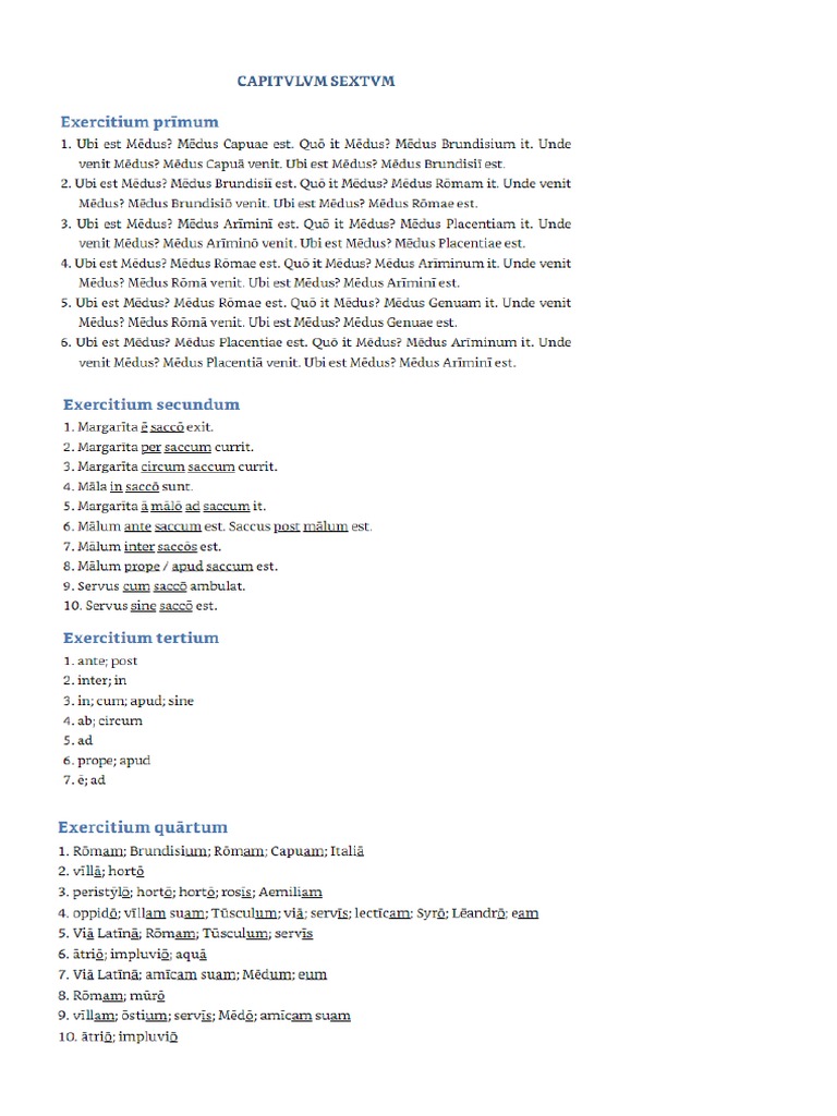 Nova Exercitia Cap. VI Soluta | PDF