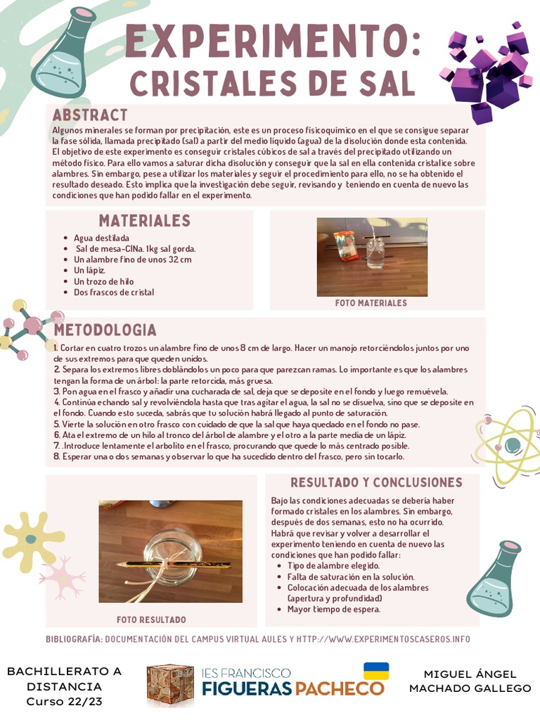 Proyecto de Cristales de Sal | PDF | sal | Agua