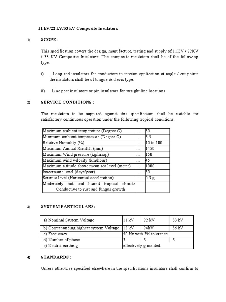 11 kV-22 kV-33 KV Composite Insulators | PDF | Insulator (Electricity ...