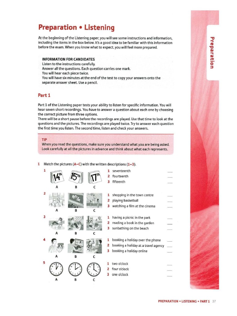 Test 1 Listening Oxford Preparation and Practice For Cambridge English ...