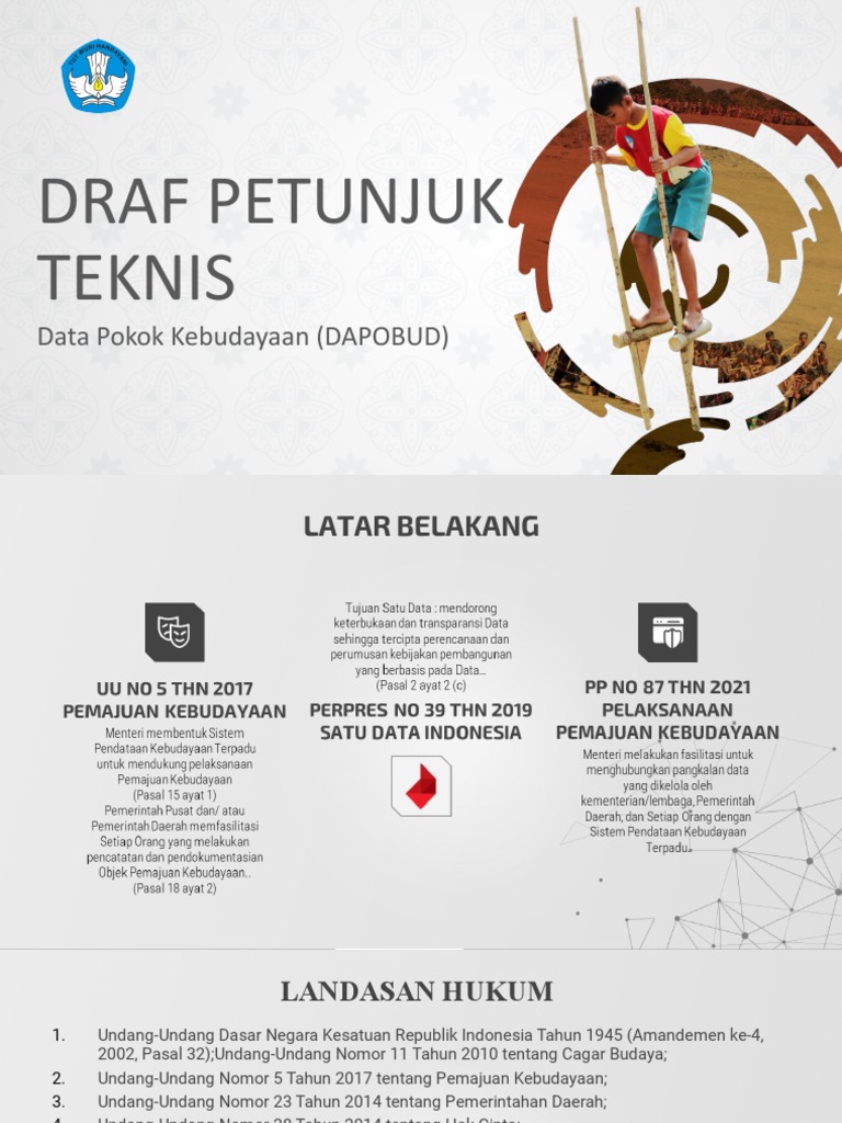 Draf Petunjuk Teknis: Data Pokok Kebudayaan (DAPOBUD) | PDF