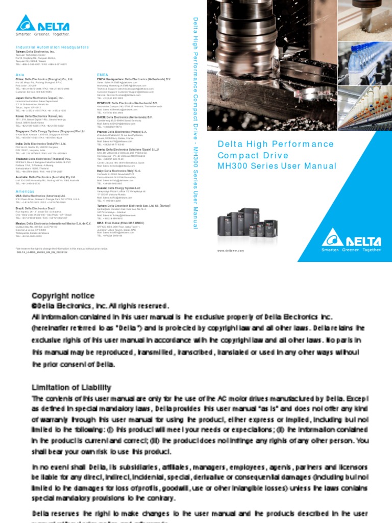 Delta High Performance Compact Drive: MH300 Series User Manual | PDF ...