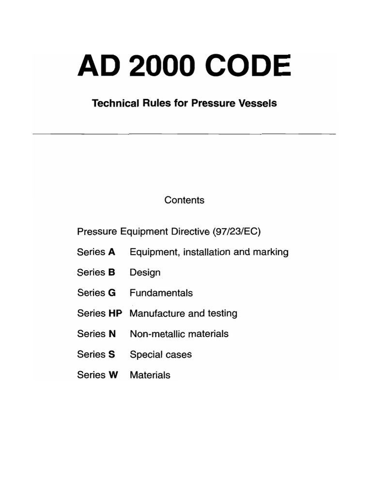 AD2000 Merkblatt Technical Rules For Pressure Vessels | PDF