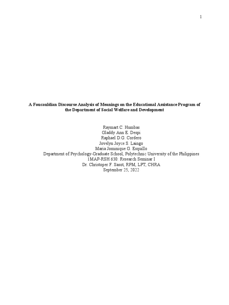 A Foucauldian Discourse Analysis of Meanings On The Educational ...