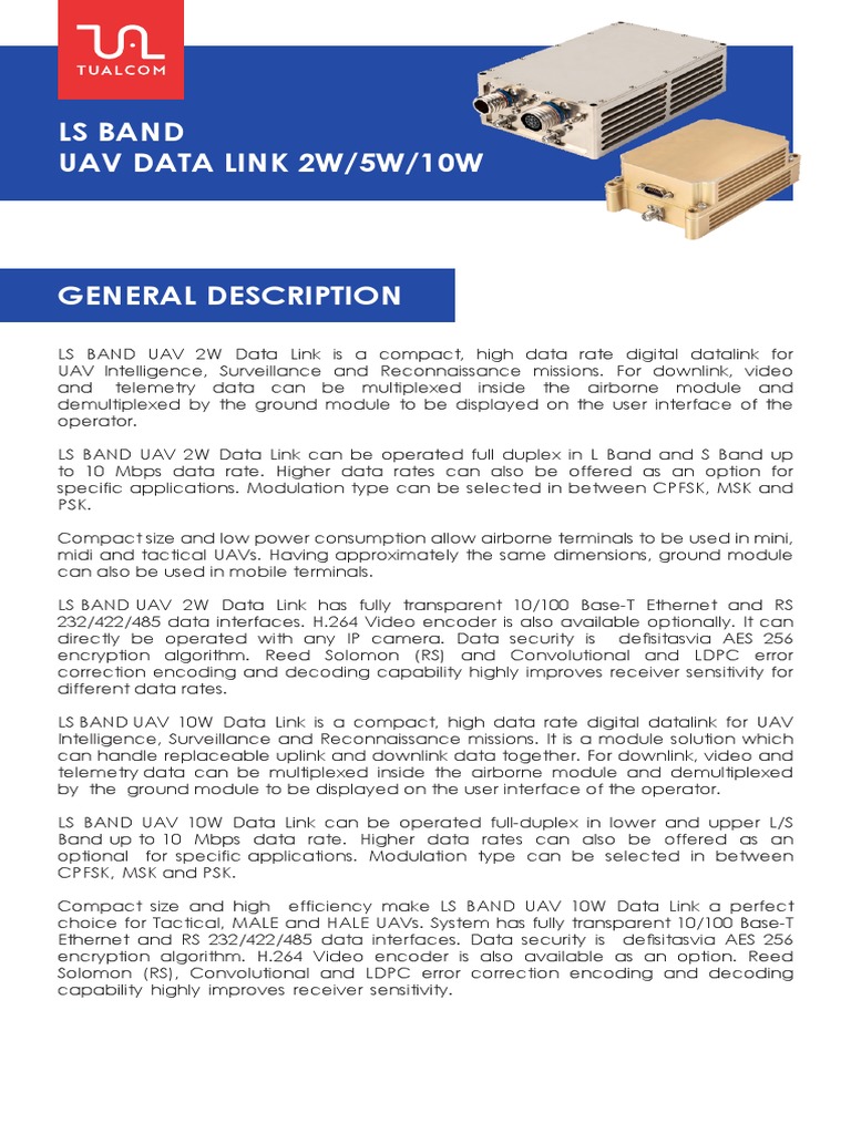 1638544935_ls-band-uav-data-link | PDF | Unmanned Aerial Vehicle | Low Density Parity Check Code