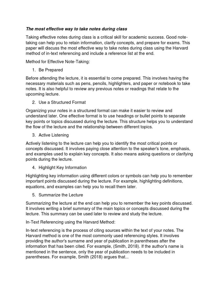 The Most Effective Way To Take Notes During Class | PDF | Lecture ... The Most Effective Way To Take Notes During Class | PDF | Lecture ...