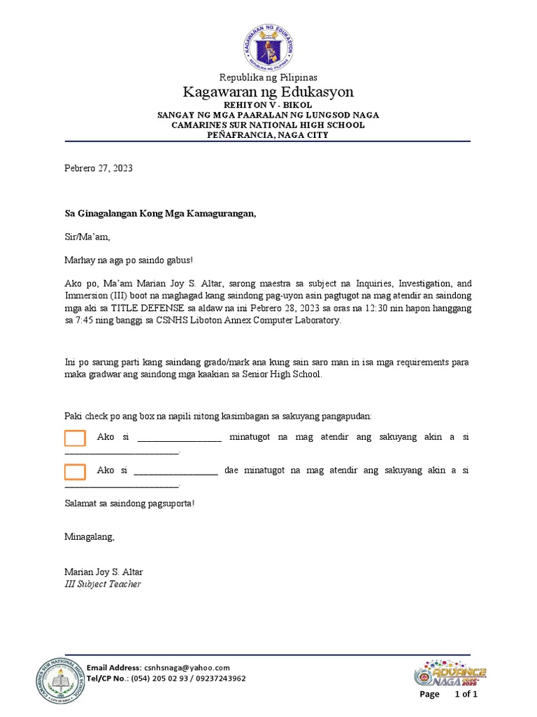 Parents Permit in Word | PDF
