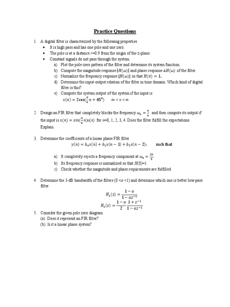 Practice Questions | PDF