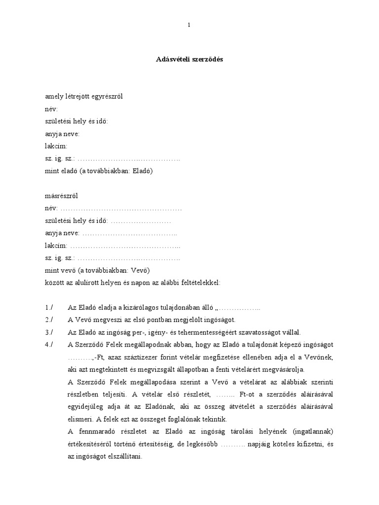 Ingo Adasveteli Szerzodes | PDF