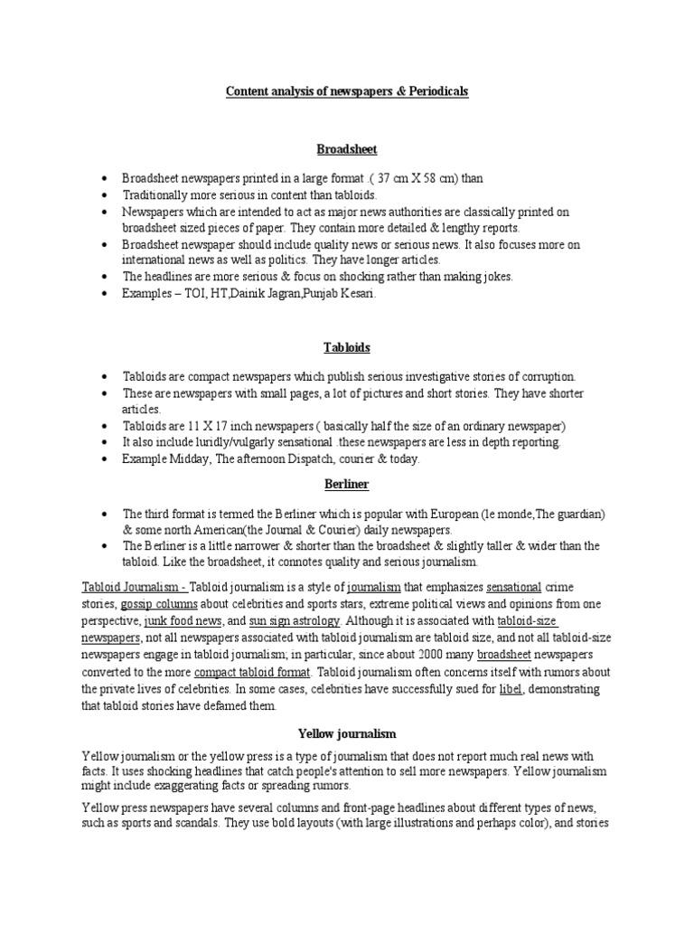 Analyzing Formats, Styles and Practices of Journalism: A Comparison of ...