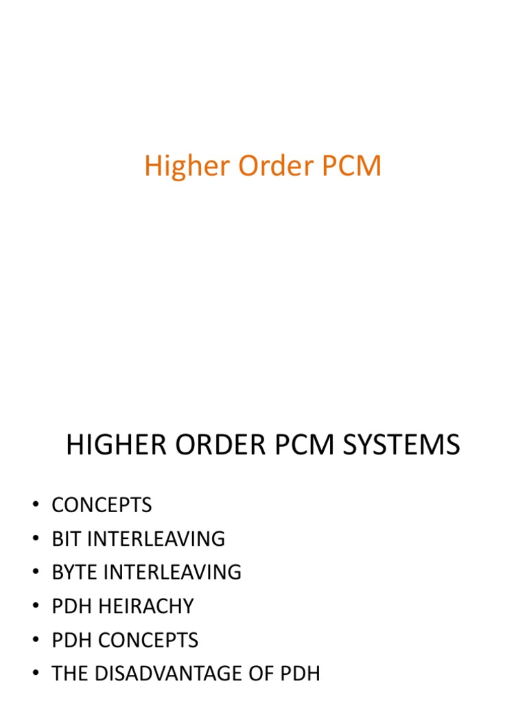 Higher Order PCM and SDH Systems Overview | PDF