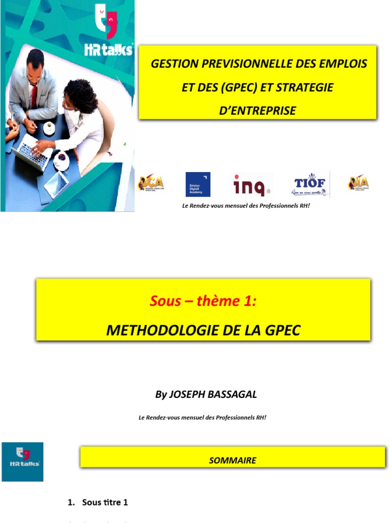 Gestion Previsionnelle Des Emplois Et Des (Gpec) Et Strategie D ...