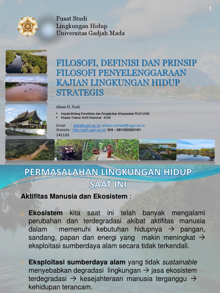 Filosofi, Definisi Dan Prinsip Filosofi Penyelenggaraan Kajian Lingkungan Hidup Strategis | PDF