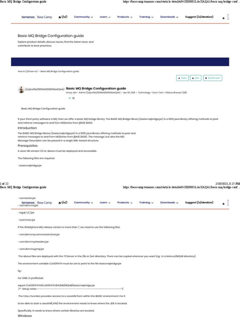 Basic MQ Bridge Configuration Guide | PDF | Library (Computing) | Software Engineering