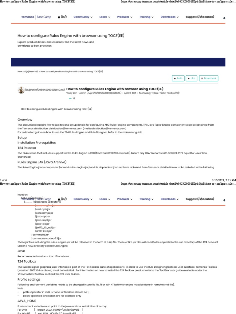 How to configure Rules Engine with browser using TOCF(EE) | PDF | Java (Programming Language ...