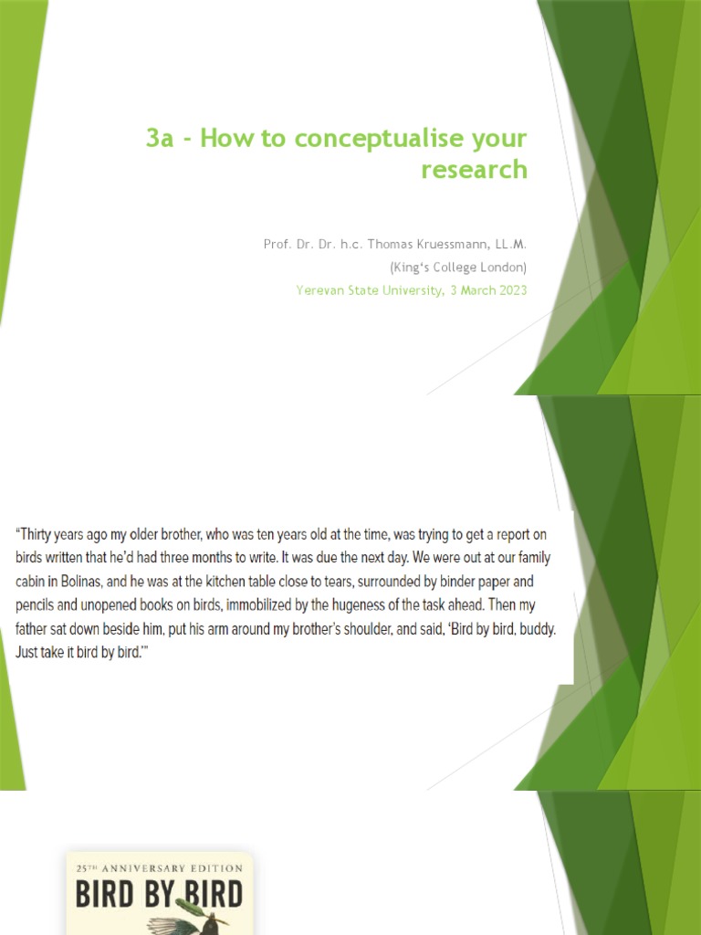 3a - How To Conceptualise Your Research: Prof. Dr. Dr. H.C. Thomas ...