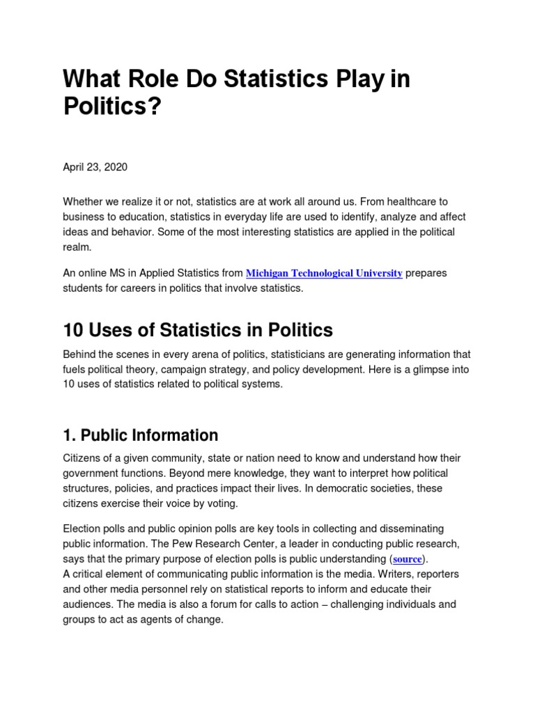 Pol Stat | PDF | Statistics | Political Campaigns