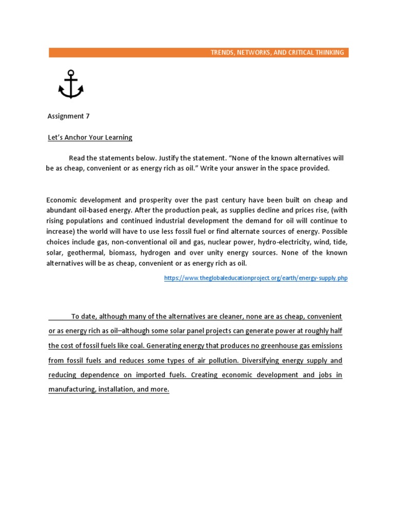 Assignment 7 OLBPTNC | PDF | Energy Development | Fossil Fuels