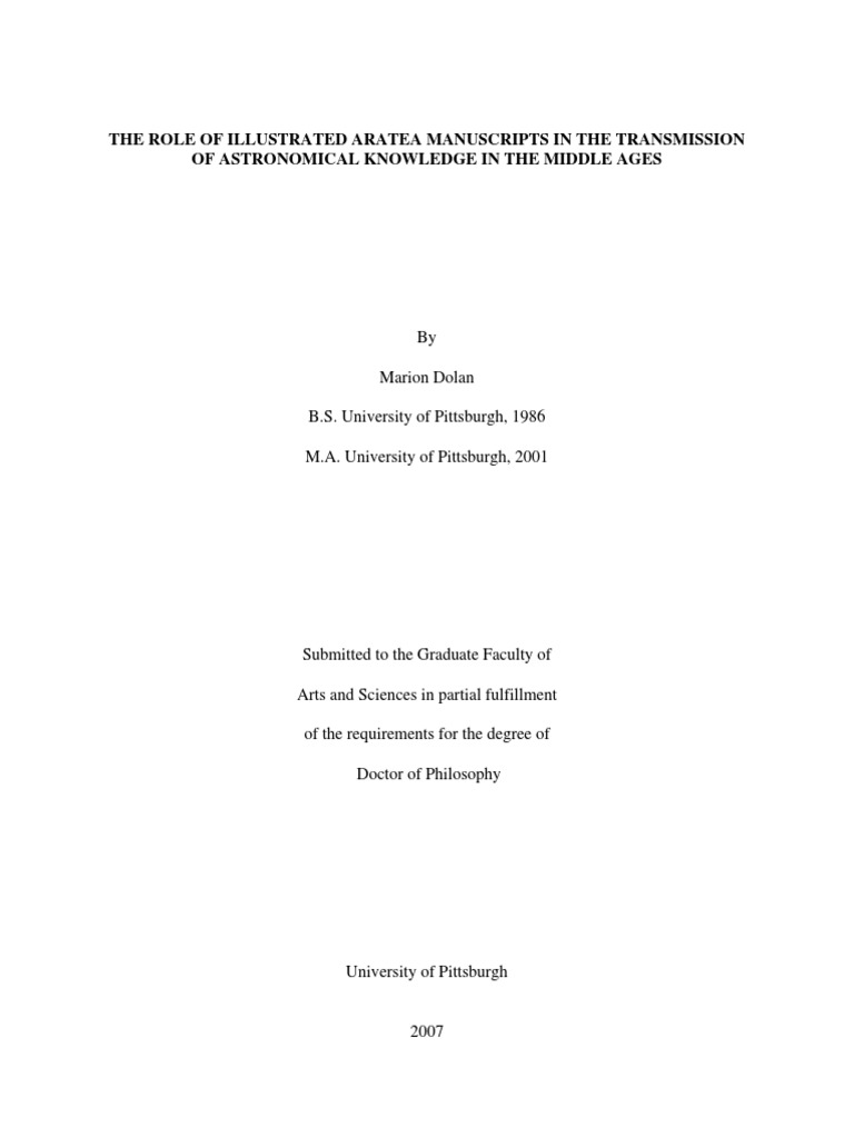 The Role of Illustrated Aratea Manuscripts in The Transmission of ...