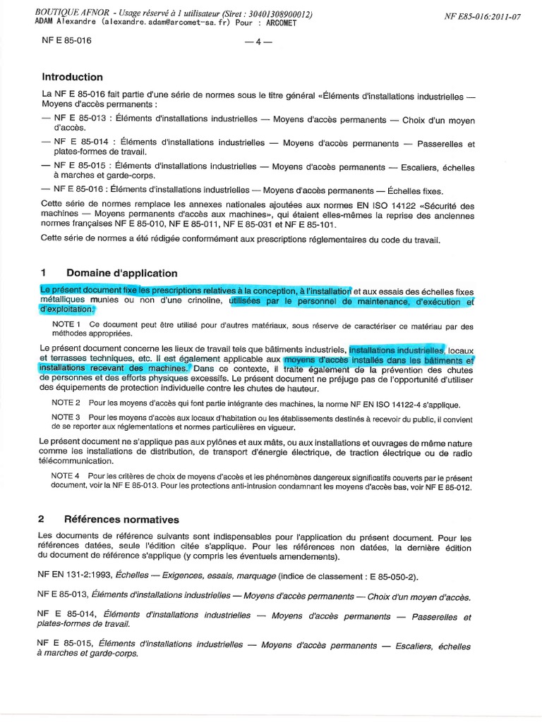 20200415-Difference Entre Norme ISO14122 Et Norme NF E85-016-Echelles Fixes | PDF