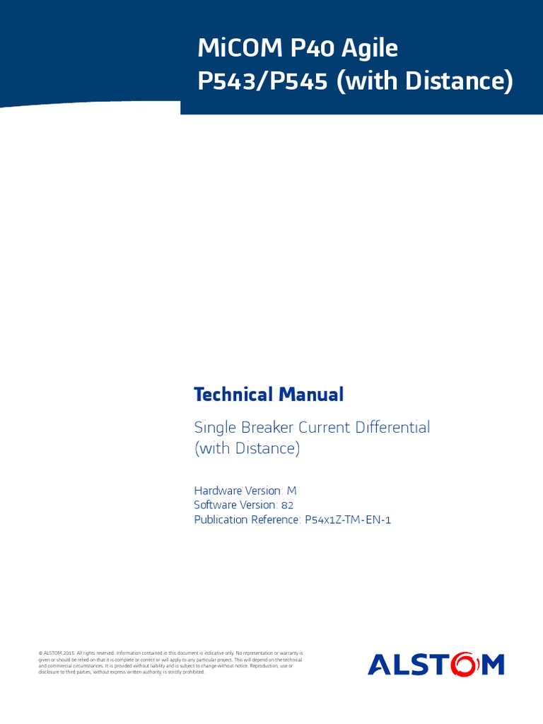 Micom P40 Agile P543/P545 (With Distance) : Technical Manual | PDF ...