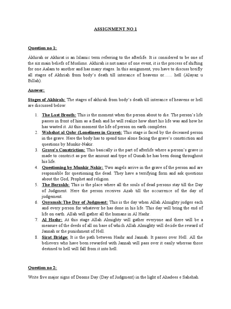 Assignment No 1 | PDF | Last Judgment | Doctrine Assignment No 1 | PDF | Last Judgment | Doctrine