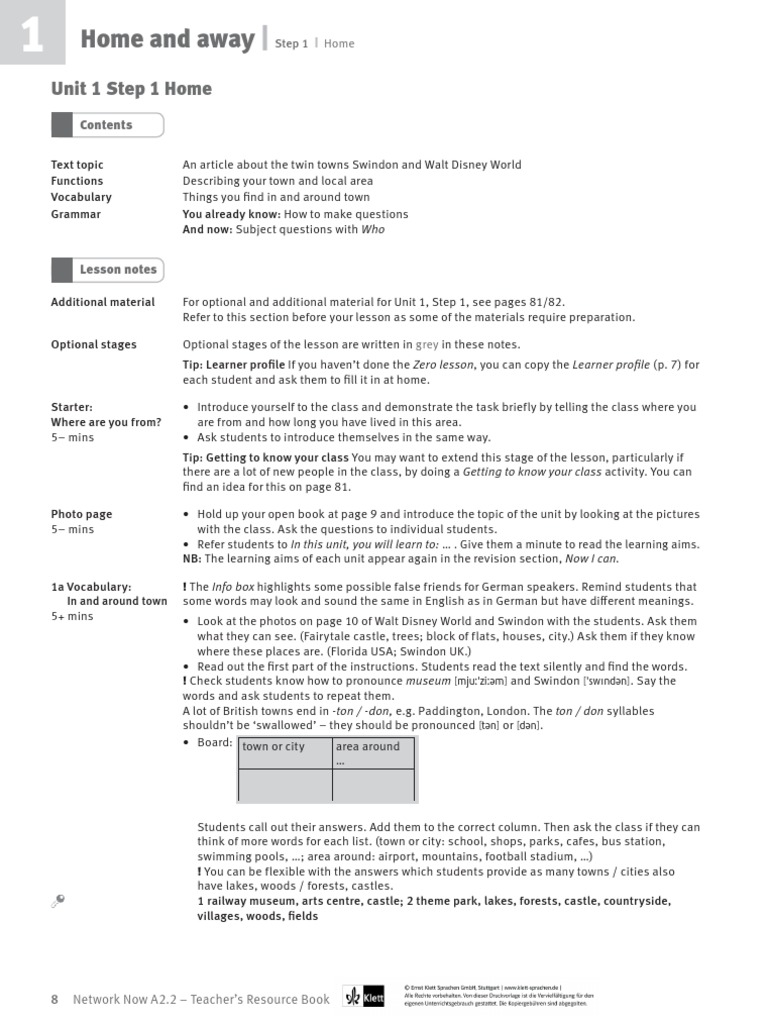 NOW - A2 2 - TRB - Vorab - U1 - U2 | PDF | Reading Comprehension | Linguistics